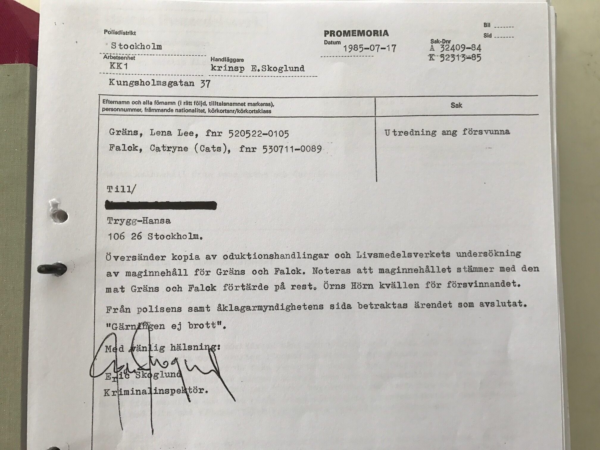 Cats Falck: Bakgrund till Mördarkommandot del 1. Var hittades bilen ...